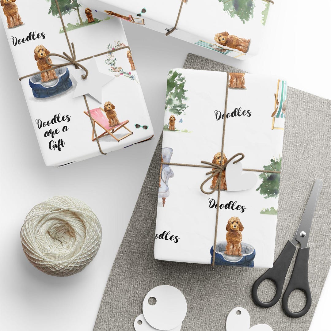 A New Doodle Wrapping Paper Gift Wrap Doodle Lovers Christmas Paper ...