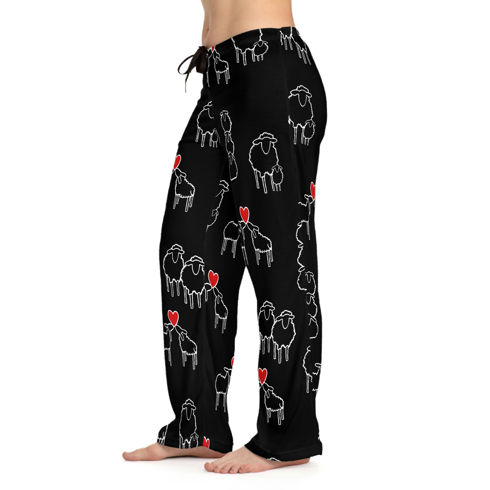 Sheep Print Custom Pajama Pants Women's Pajama Pants Winter Holiday ...