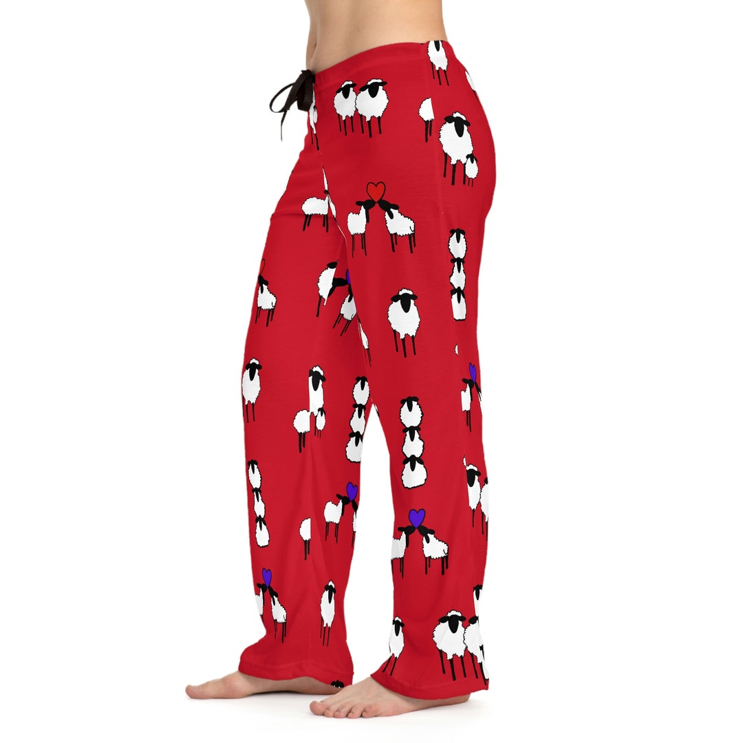 Sheep Print Custom Pajama Pants Women's Pajama Pants Winter Holiday ...