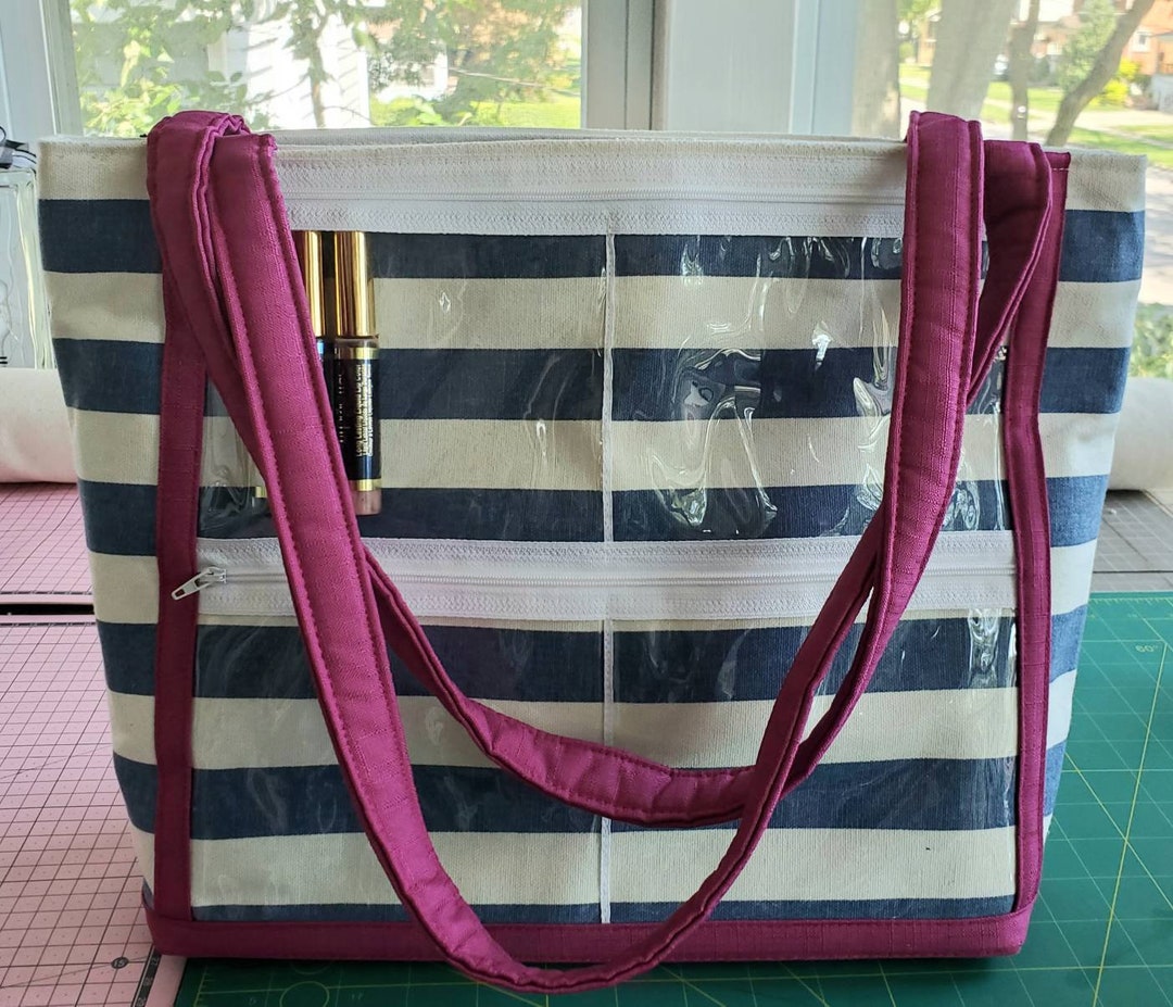 Display Tote Bag With Clear Pockets, Direct Sales Advertise Lipsense ...