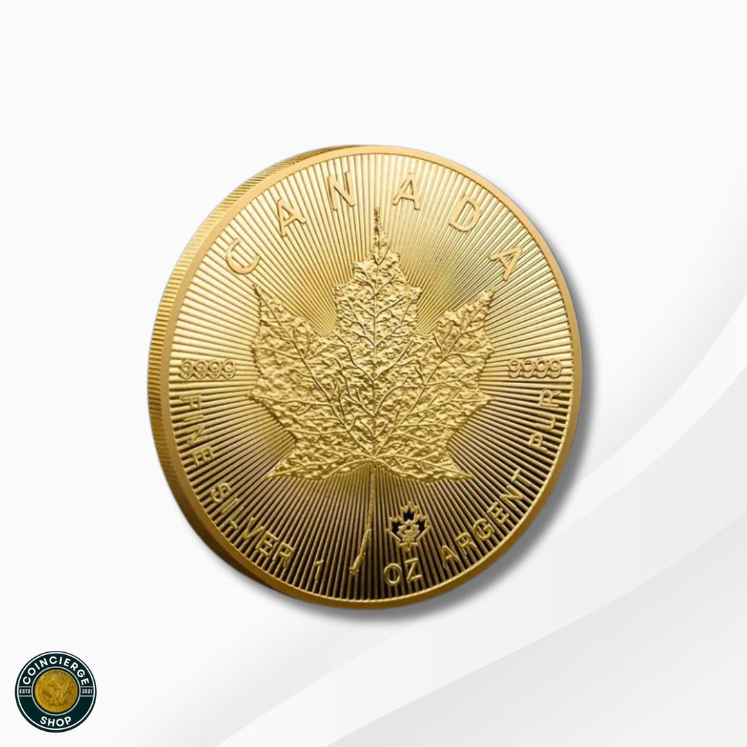 Beautiful Maple Leaf Replica Maple Leaf Coin Gift Gold Silver Effect ...