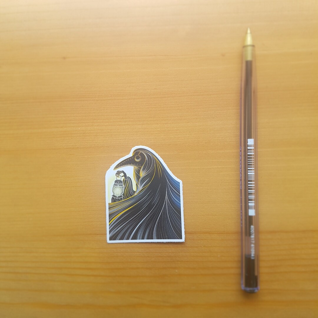 Spooky Plague Doctor Sticker 5cm Halloween Goth Decor Stationery Creepy ...