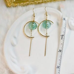 Unique Long Handmade Clear Glass Ball Drop Earrings, Sphere Bubble ...