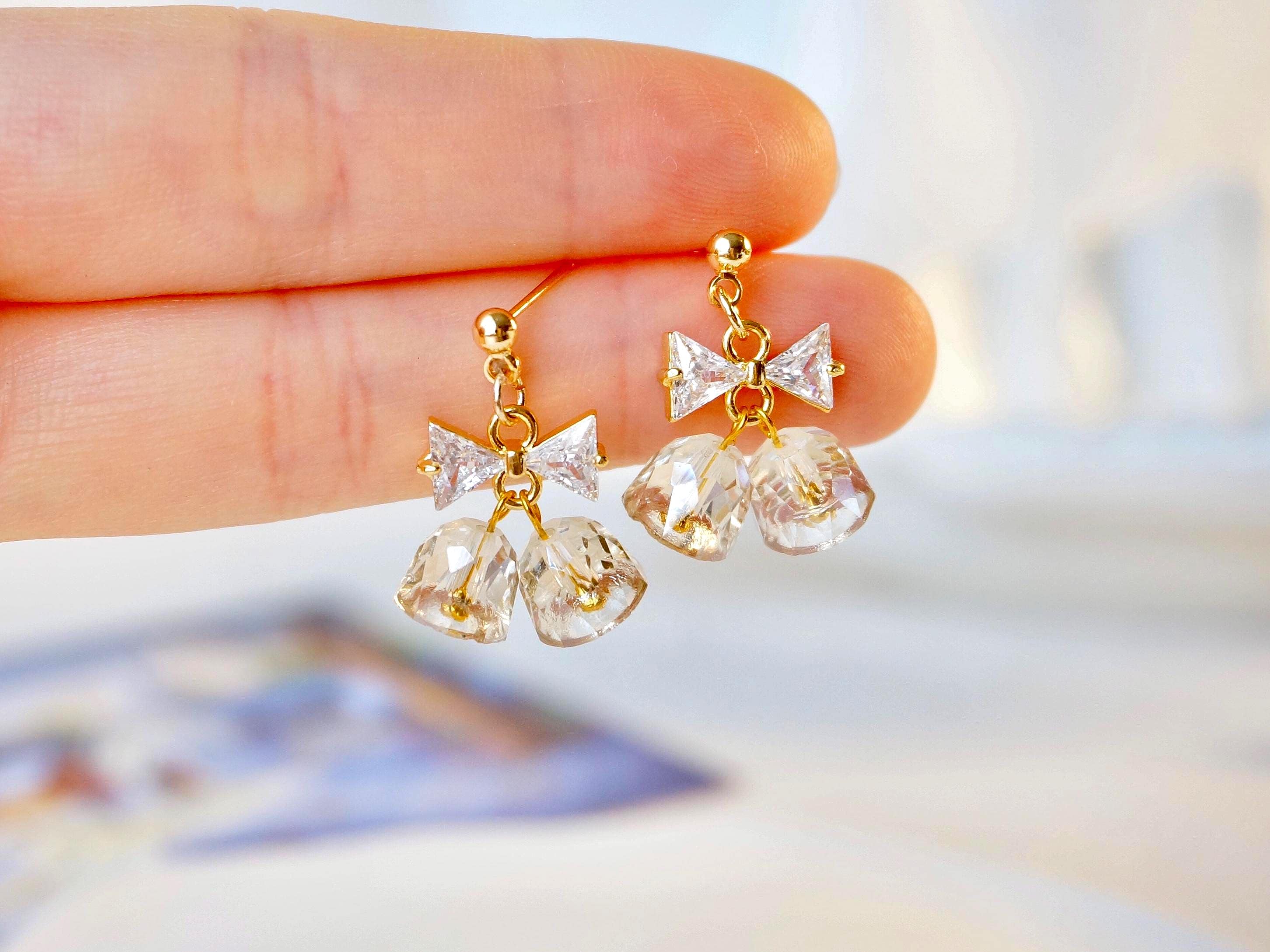 Danity Christmas Jingle Bell Dangle Drop Earrings: Swarovski Crystal ...