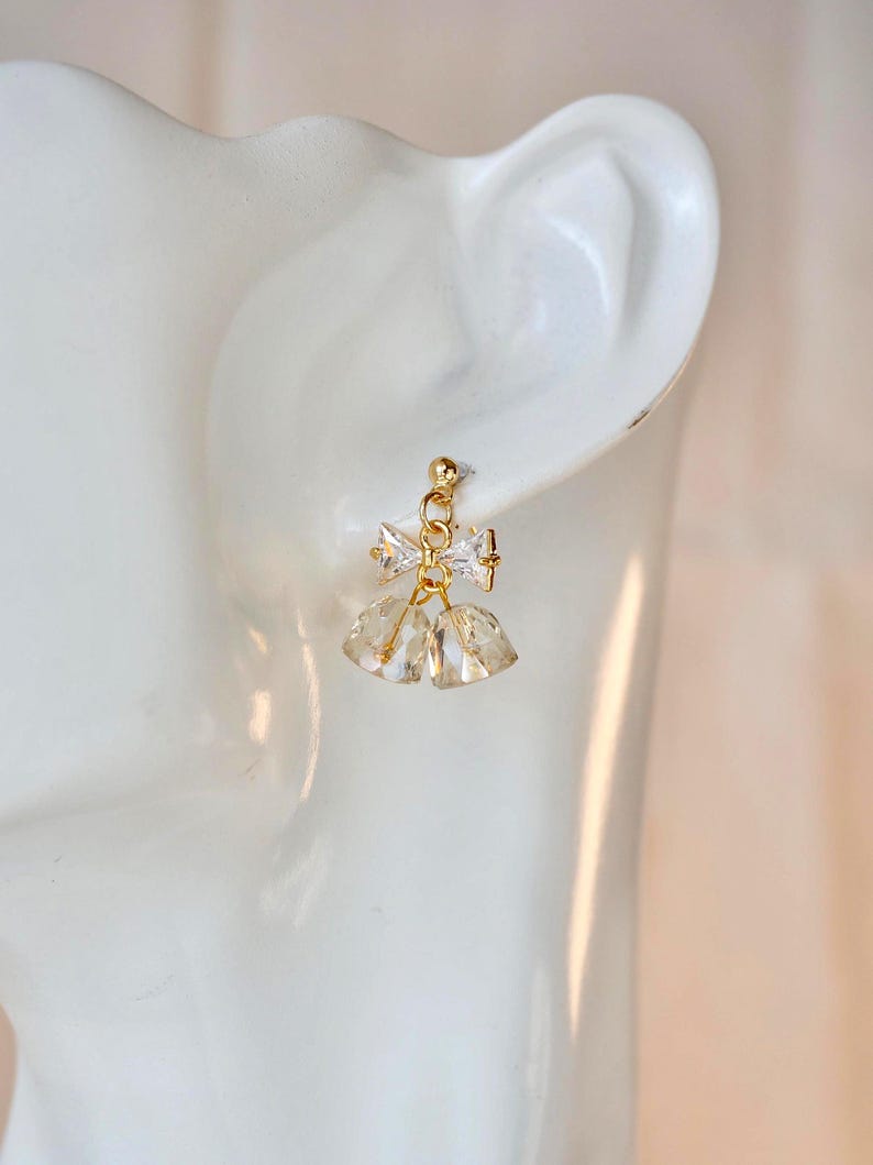 Danity Christmas Jingle Bell Dangle Drop Earrings: Swarovski Crystal ...