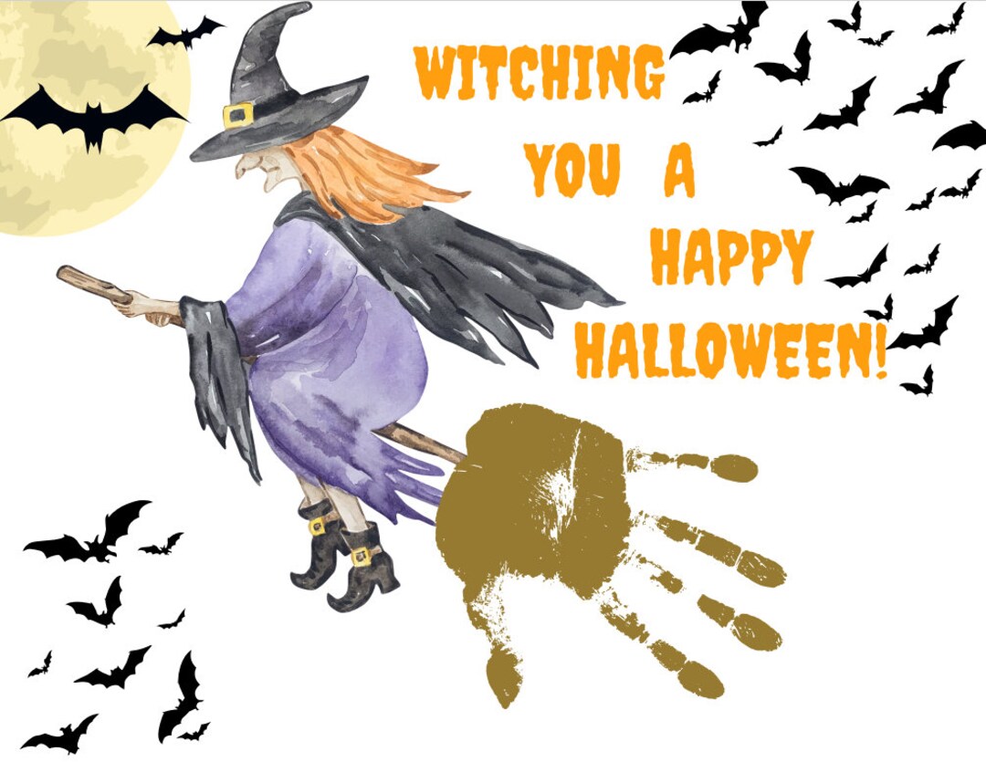 Witch Themed Halloween Handprint Craft - Etsy