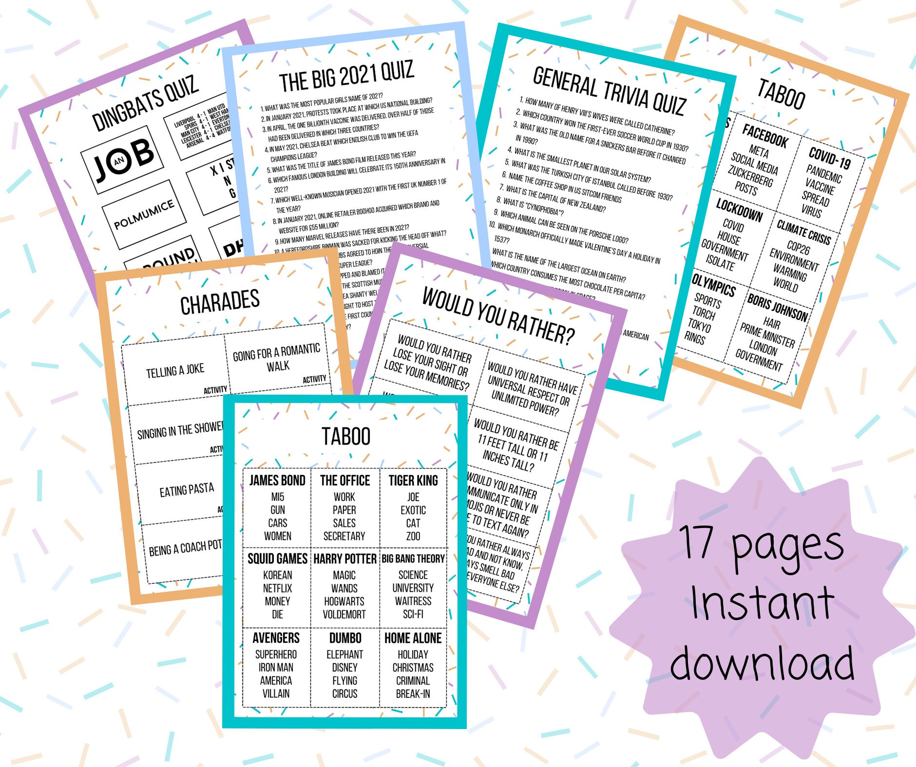 Party Games Bundle Printable Family Games Christmas Games - Etsy