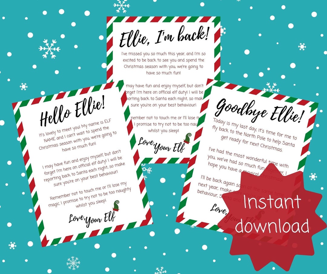 Personalised Elf Ideas and Letters Printable Download - Etsy