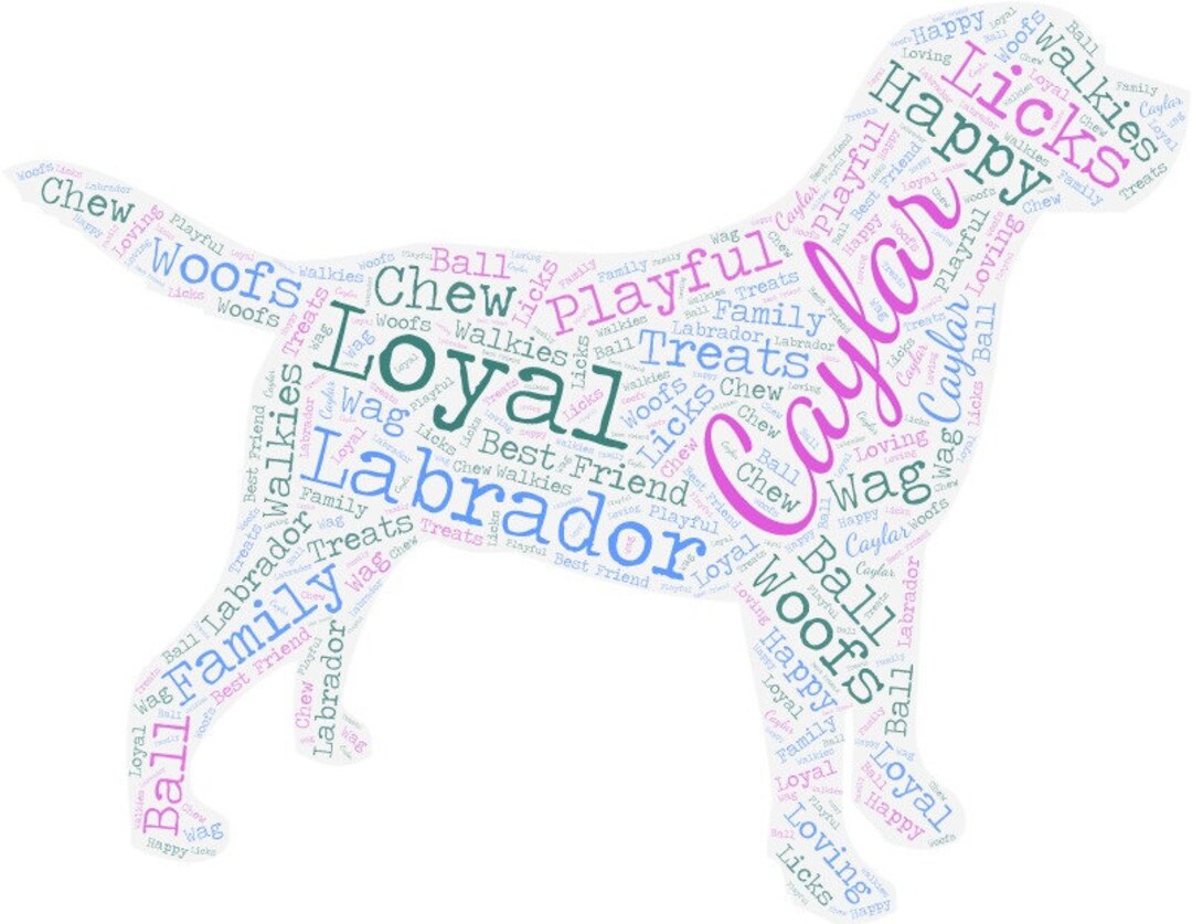 Personalised Word Art Dog Gift for Dog Lovers Digital Download Print at ...