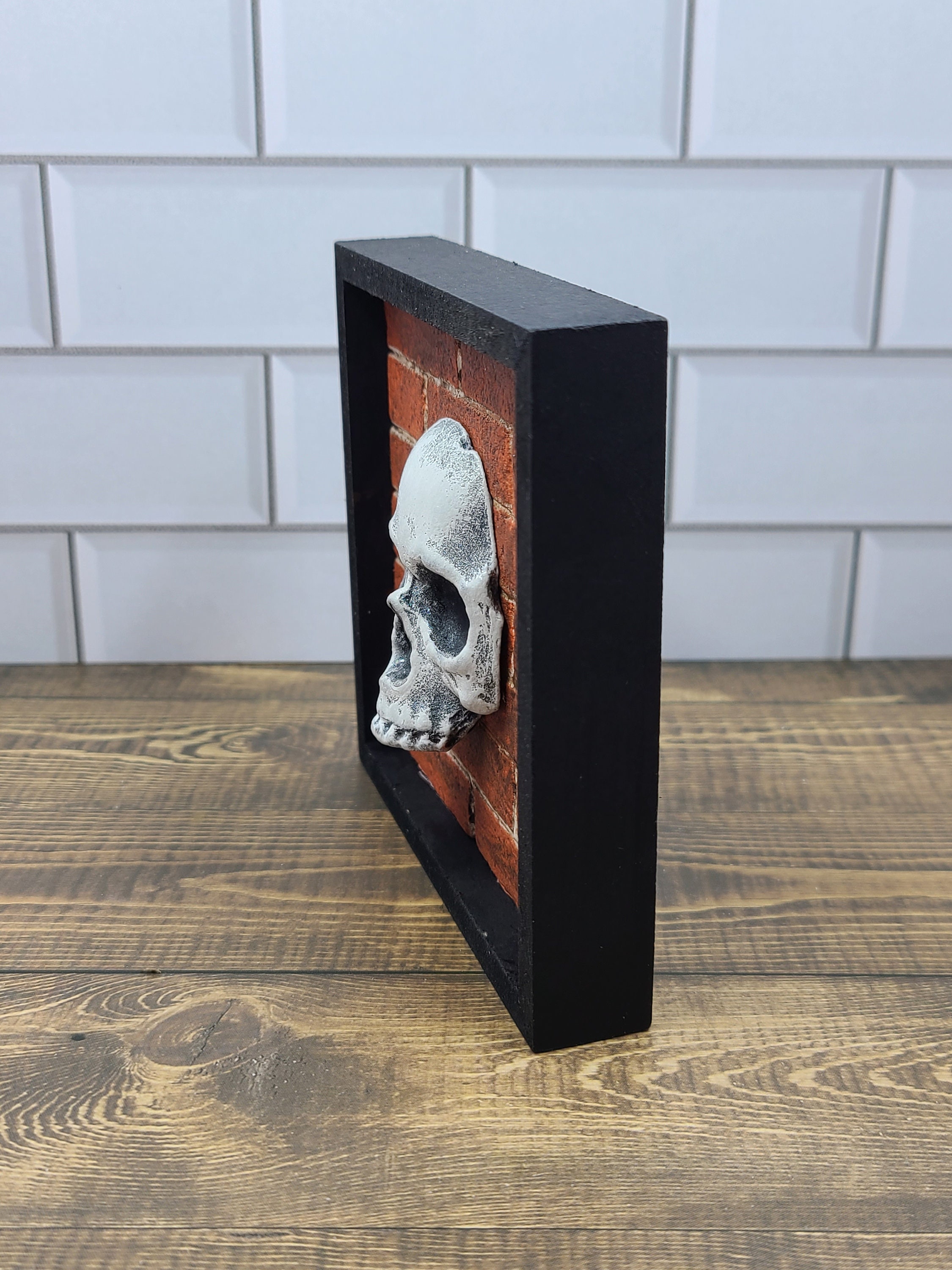 Skull Art, Shadowbox, Gothic Decor, Desk Decoration, Skeleton, Gift for ...