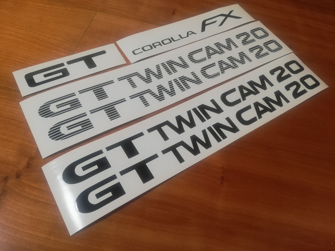 Corolla FX GT Twin Cam 20 - Reproduction Decals / Stickers - Etsy