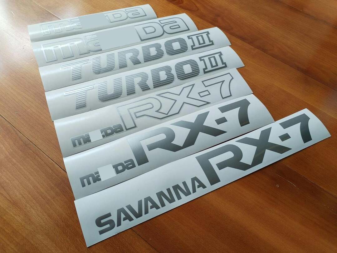 RX-7 FC Turbo Replacement Rear Side Stickers - RX7 Aftermarket Decal ...