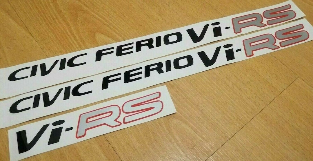 Civic Ferio Vi-rs -fits Civic Virs Jdm EK SI-R - Side Decal Sticker ...