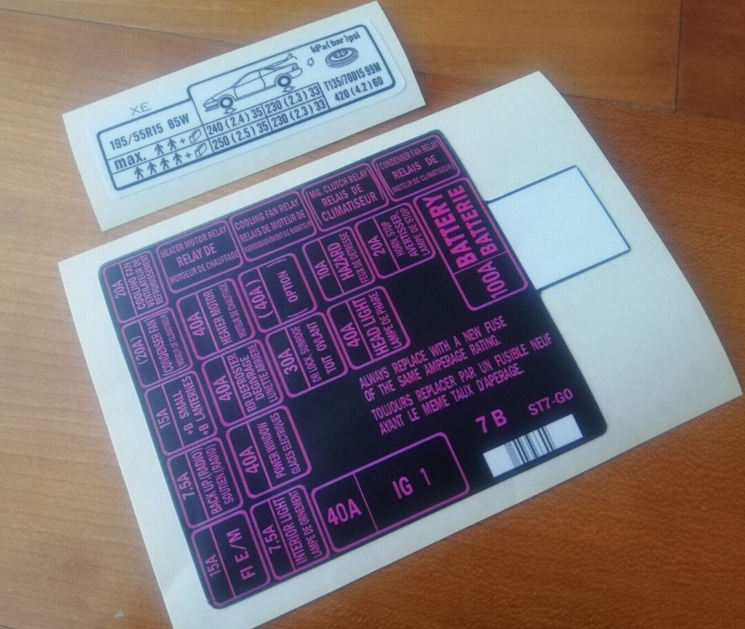 Integra DC2 Type R - Fits DC2 B18 Fusebox Tyre Sticker - Reproduction ...