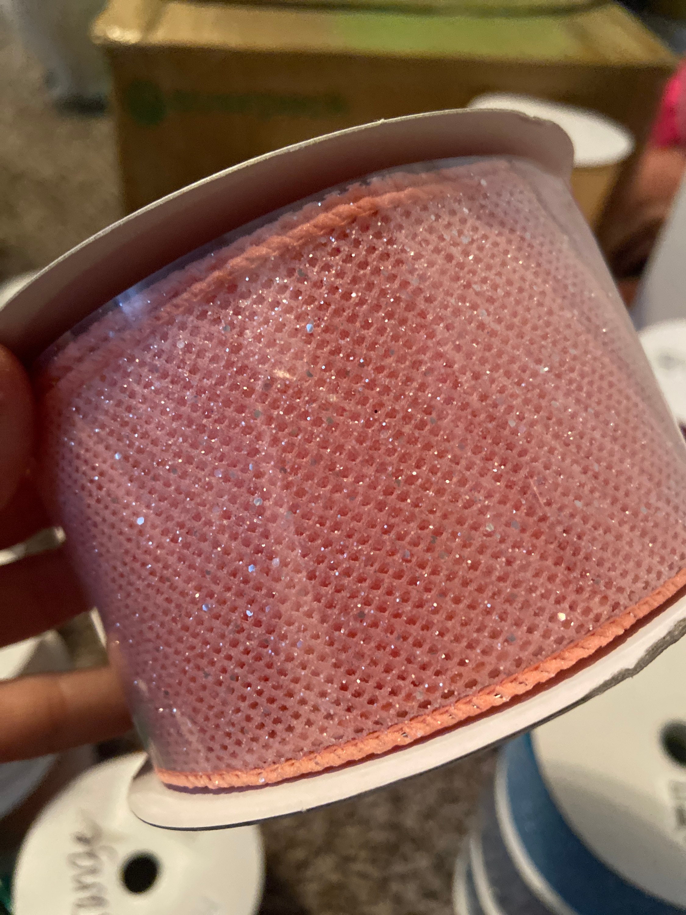 Red Mesh Glitter Ribbon - Etsy