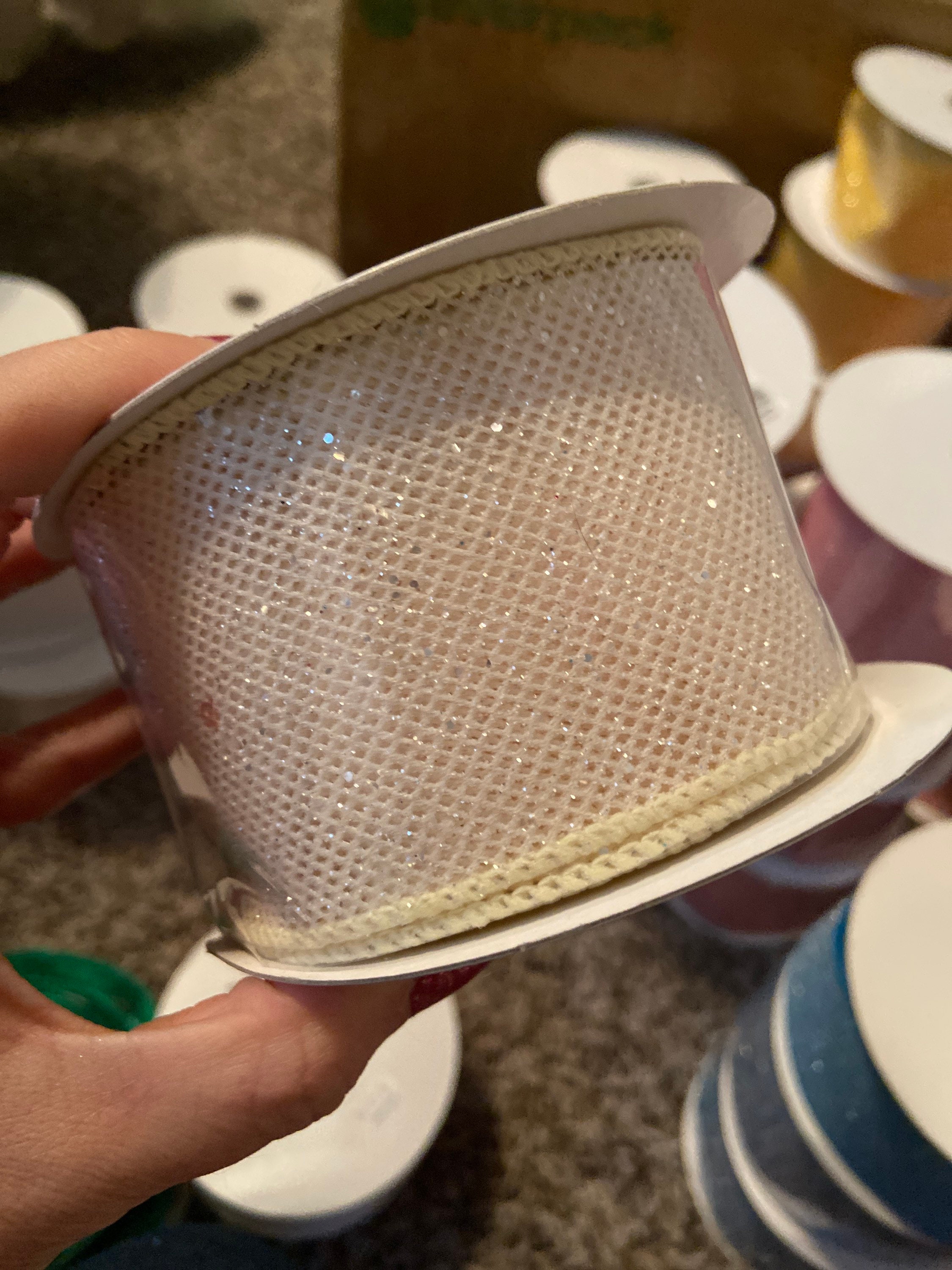 Red Mesh Glitter Ribbon - Etsy