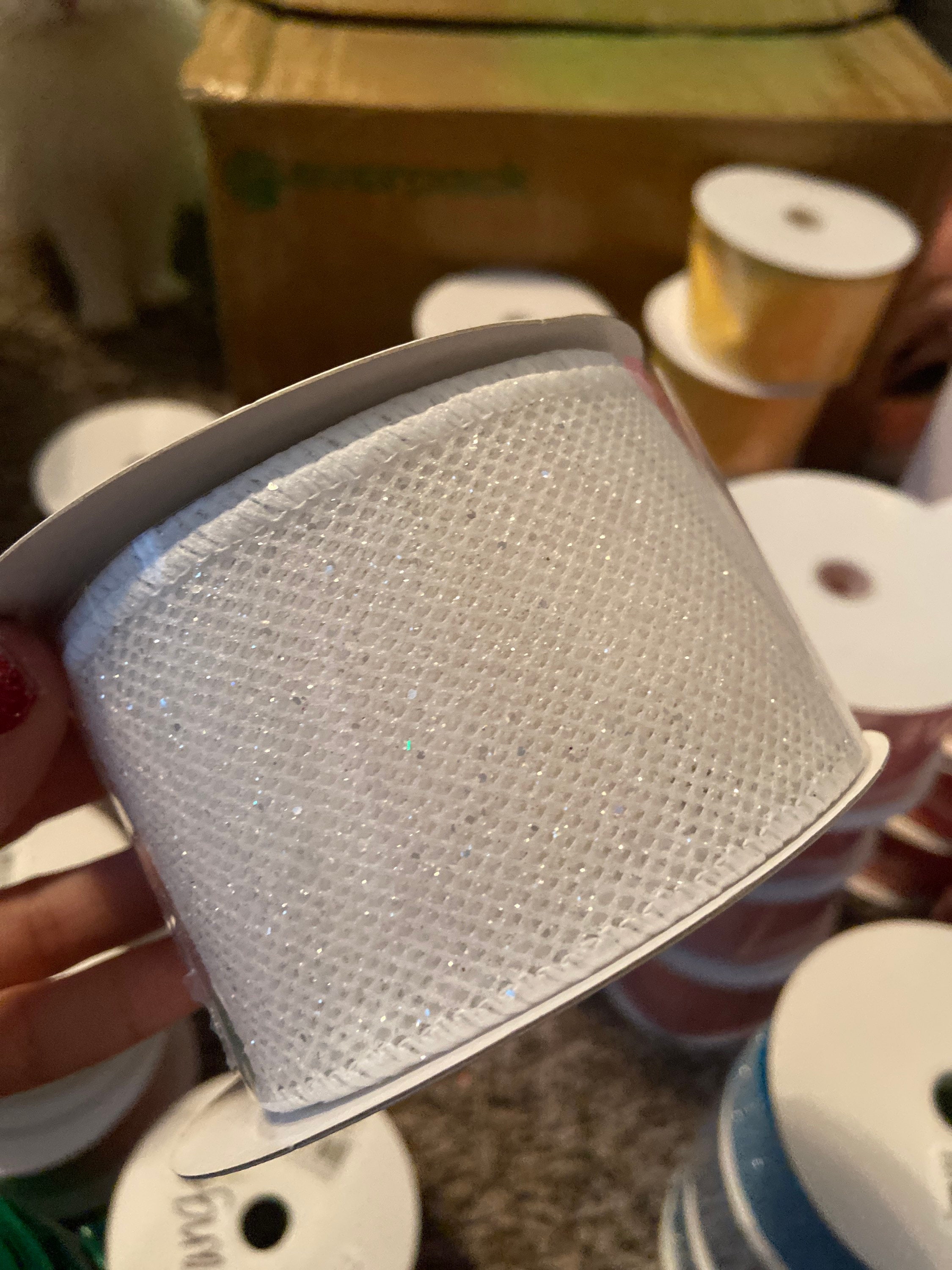 Red Mesh Glitter Ribbon - Etsy