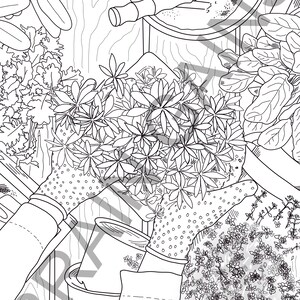 Gardening Coloring Page Digital Download Printable - Etsy
