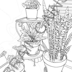 Plant Stand Coloring Page Digital Download Printable (plant Life) - Etsy