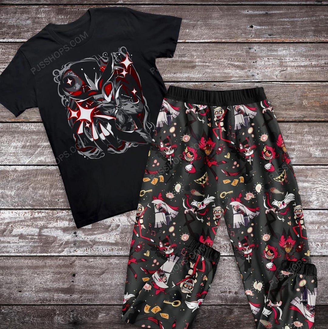 Hazbin Hotel & Helluva Boss Pajamas Set, Cartoon Sleepwear for Fans ...