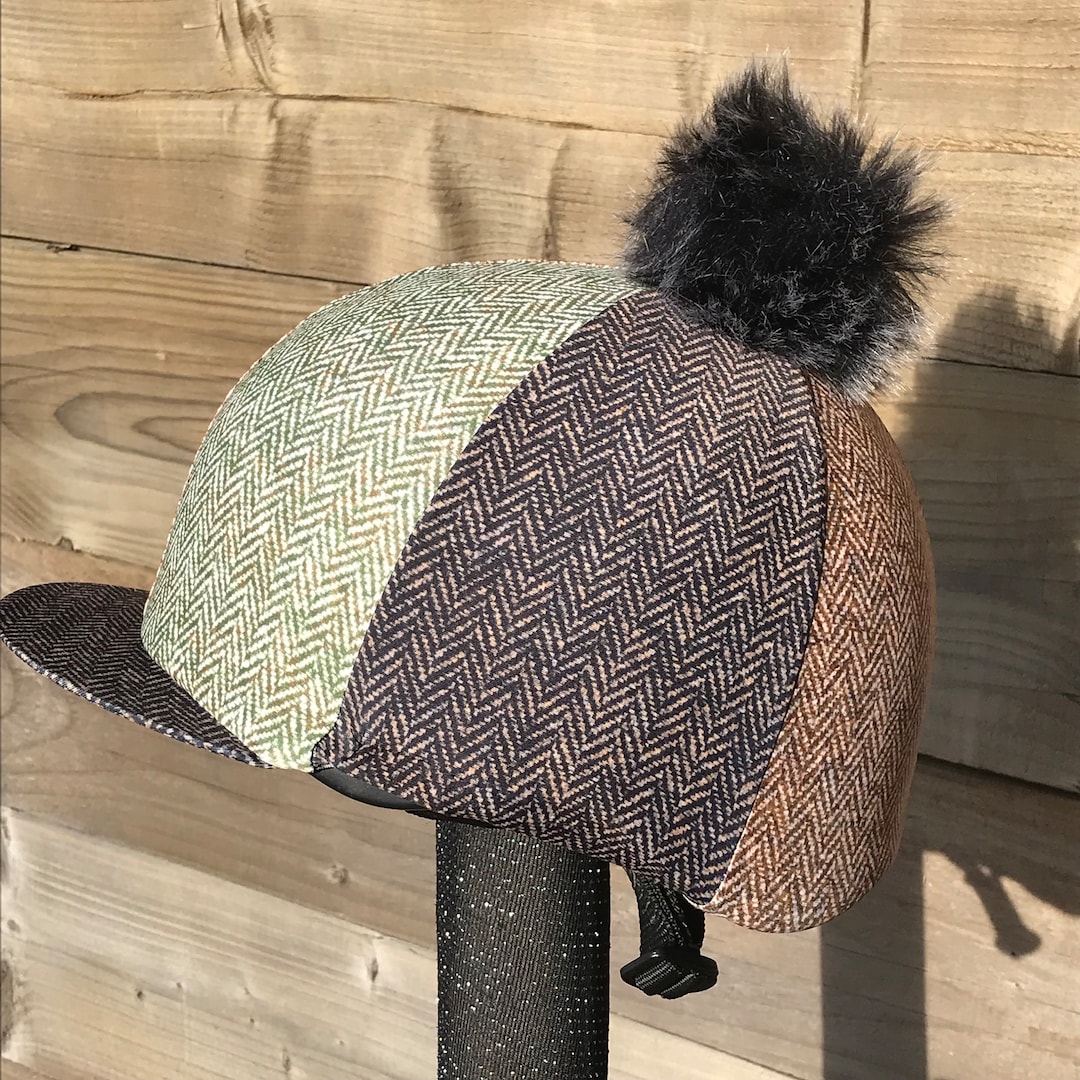 Horse Riding Hat Silk Cover Tweed Print - Etsy