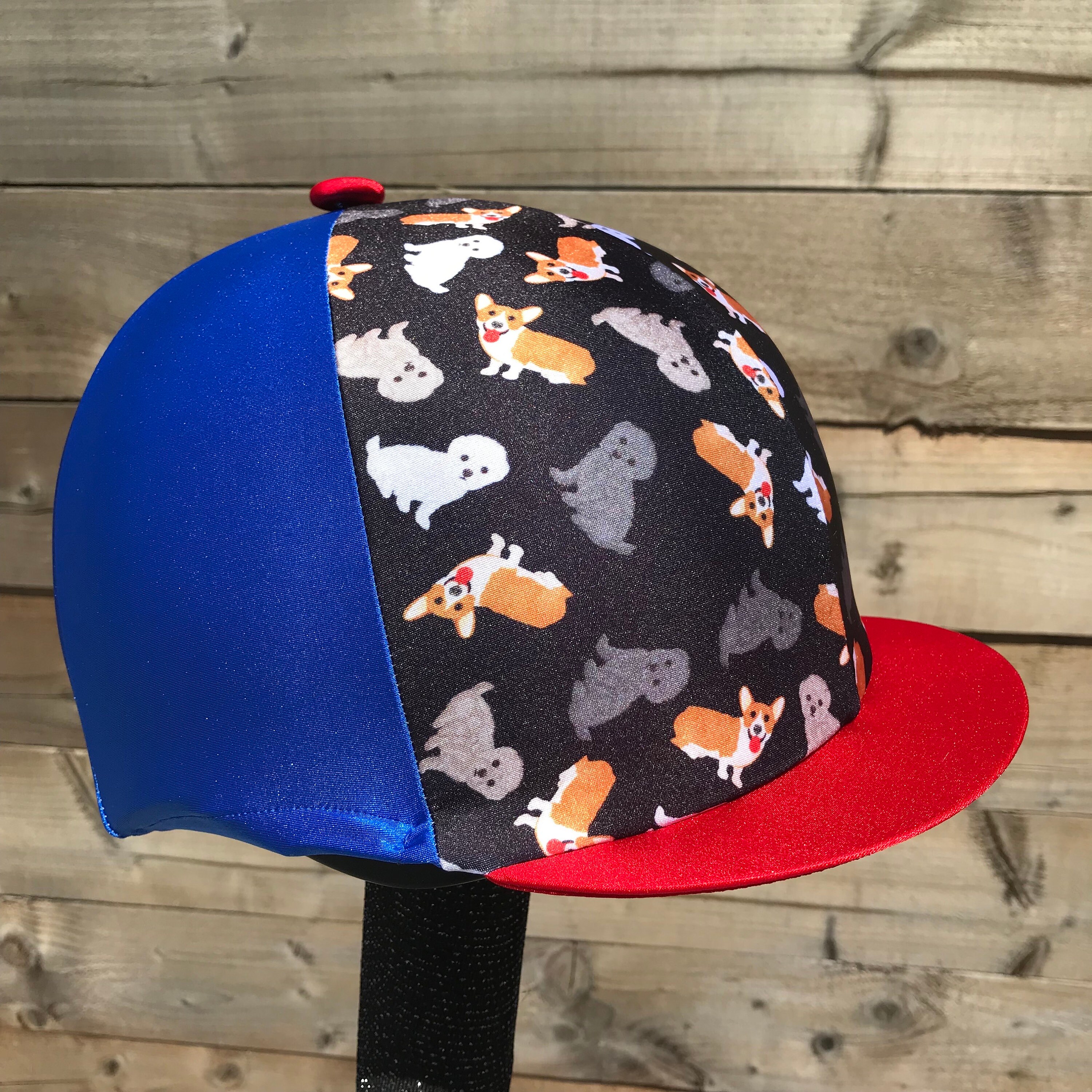 Horse Riding Hat Silk Blue Base and Peak Go Team Front . Skull - Etsy