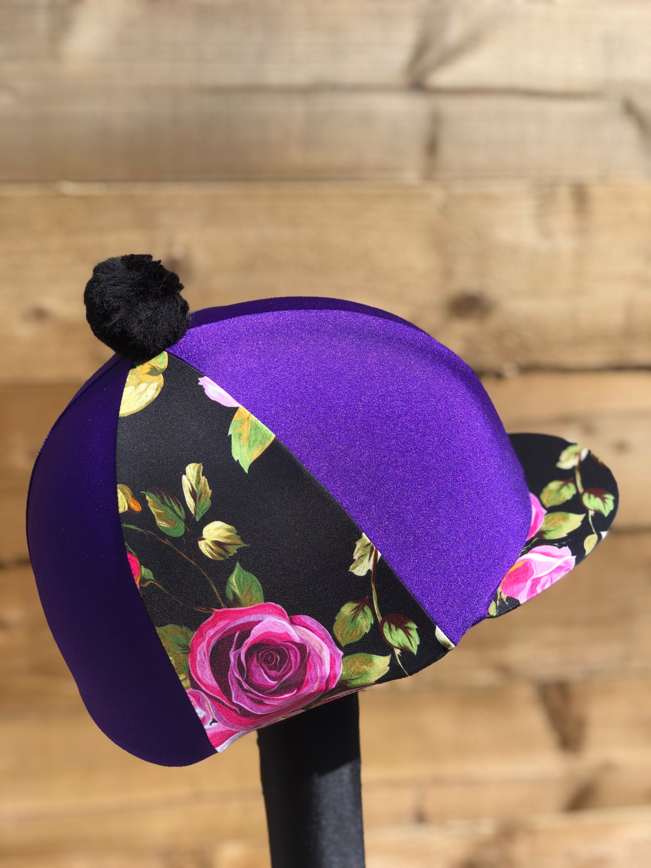 Horse Riding Hat Silk Skull Cap Cover Rose Purple - Etsy UK