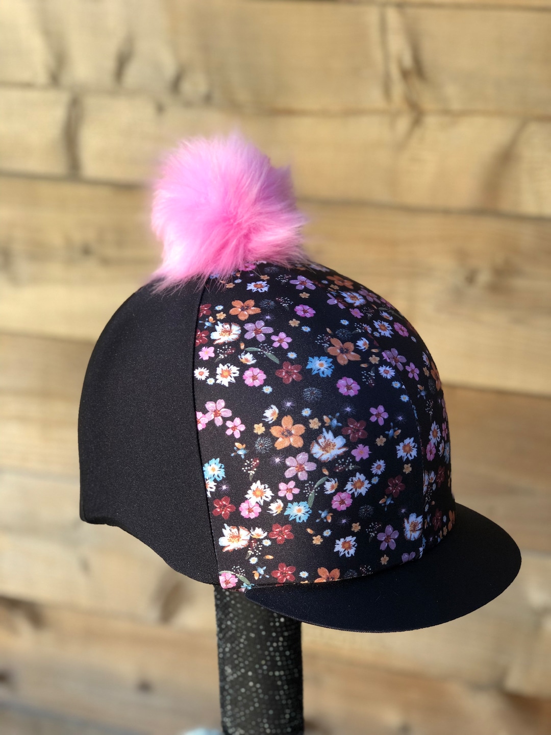 Floral Horse Riding Helmet Cover With Pom - Ditsy Print - Etsy