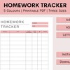 Homework Tracker Printable, Homeschool Teacher Checklist, Assignment ...