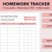 Homework Tracker Printable, Homeschool Teacher Checklist, Assignment ...