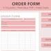 Small Business Order Form | Printable Order Tracker | Purchase Order ...