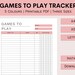 Games to Play Tracker | Video Game Journal | Gamer Log | Board Games ...
