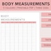 Body Measurement Tracker | Printable Body Progress | Weight Loss ...
