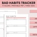 Bad Habit Tracker | Printable Habit Pattern Log | Habit Loop | Daily ...
