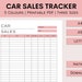 Car Sales Tracker | Printable Vehicle Profit Log | Car Salesman Sheet ...
