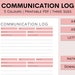 Communication Log | Printable Conversation Record | Team Call ...