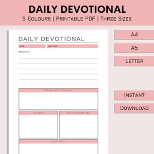 Daily Devotional | Printable Scripture Study | Faith Journal | Daily ...