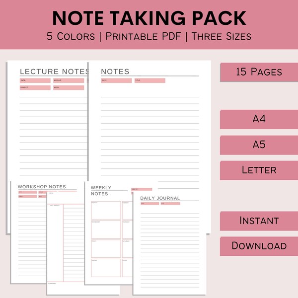 Printable Notes - Etsy