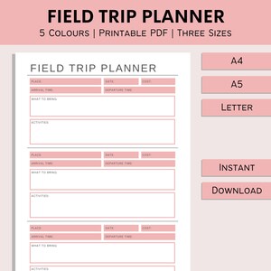 Field Trip Planner | Printable Homeschool Plan | Classroom Trip ...