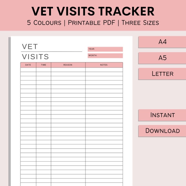 Vet Record Printable - Etsy