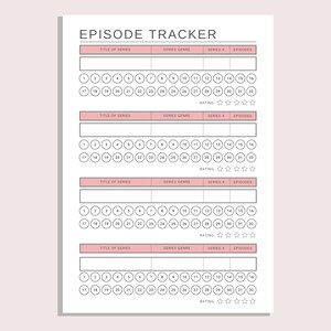 TV Series Episode Tracker | Television Journal Log | Tv Show Tracker ...