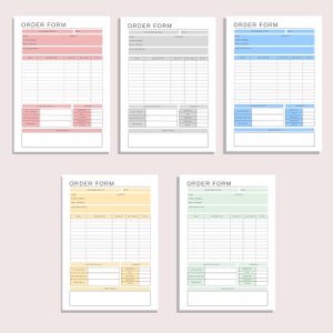 Small Business Order Form | Printable Order Tracker | Purchase Order ...