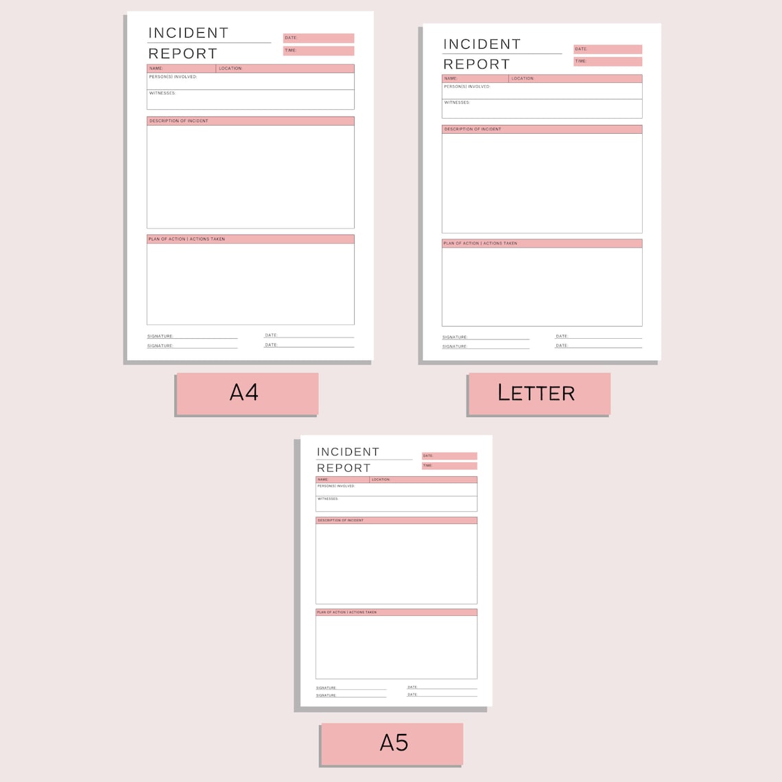 Incident Report | Printable Incident Log | Accident Reporting Sheet ...