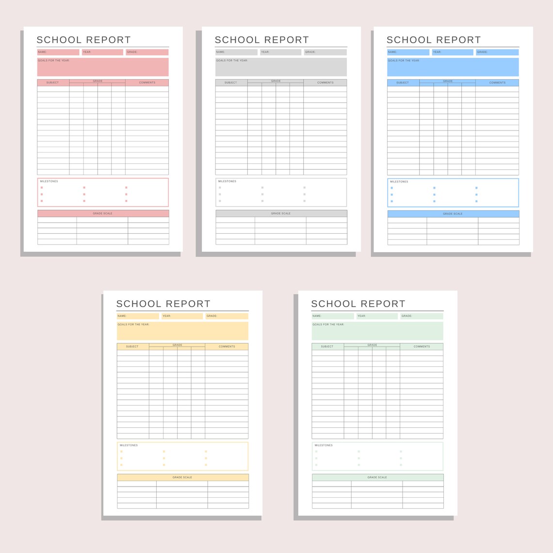 School Report Card, Homeschool Tracker, Printable Academic Record ...