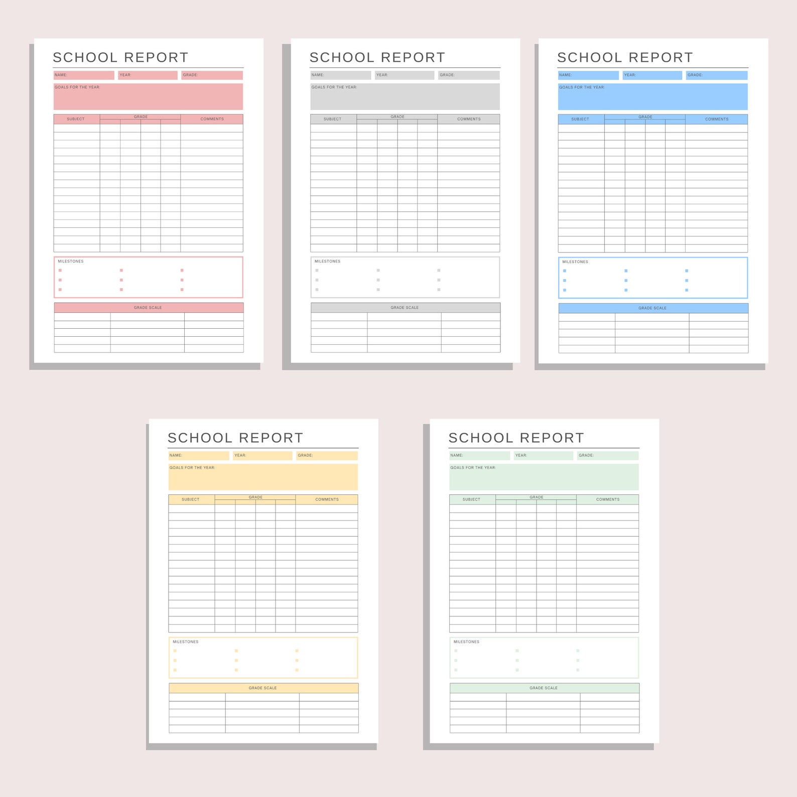 School Report Card, Homeschool Tracker, Printable Academic Record ...