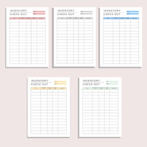 Inventory Check Out Sheet | Sign Out Form | Borrowing Tracker ...