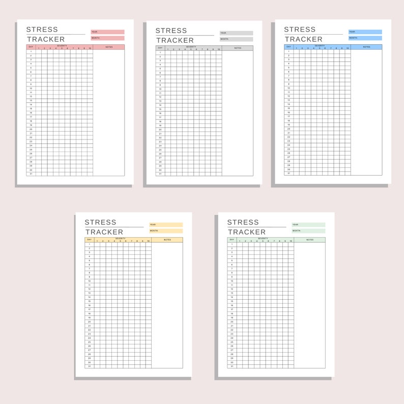 Stress Tracker Printable | Wellness Planner | Mental Health Care ...
