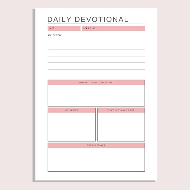 Daily Devotional | Printable Scripture Study | Faith Journal | Daily ...