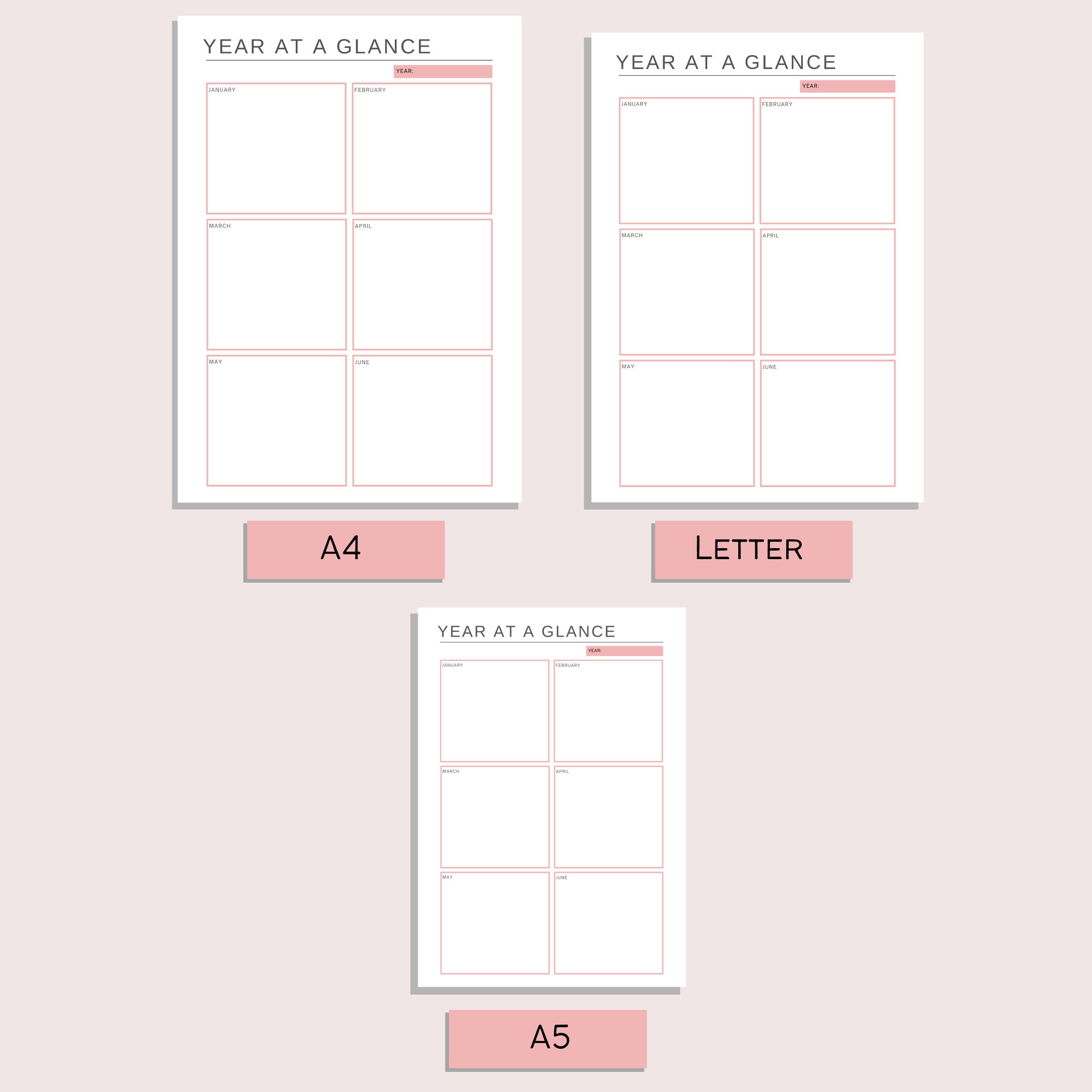 Year at A Glance 2023 | Printable Yearly Overview | Yearly Planner on ...