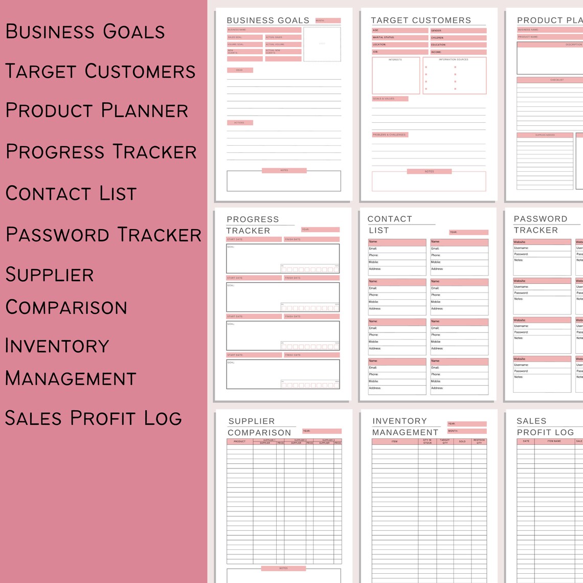 Printable Small Business Planner Home Business Organizer Business ...